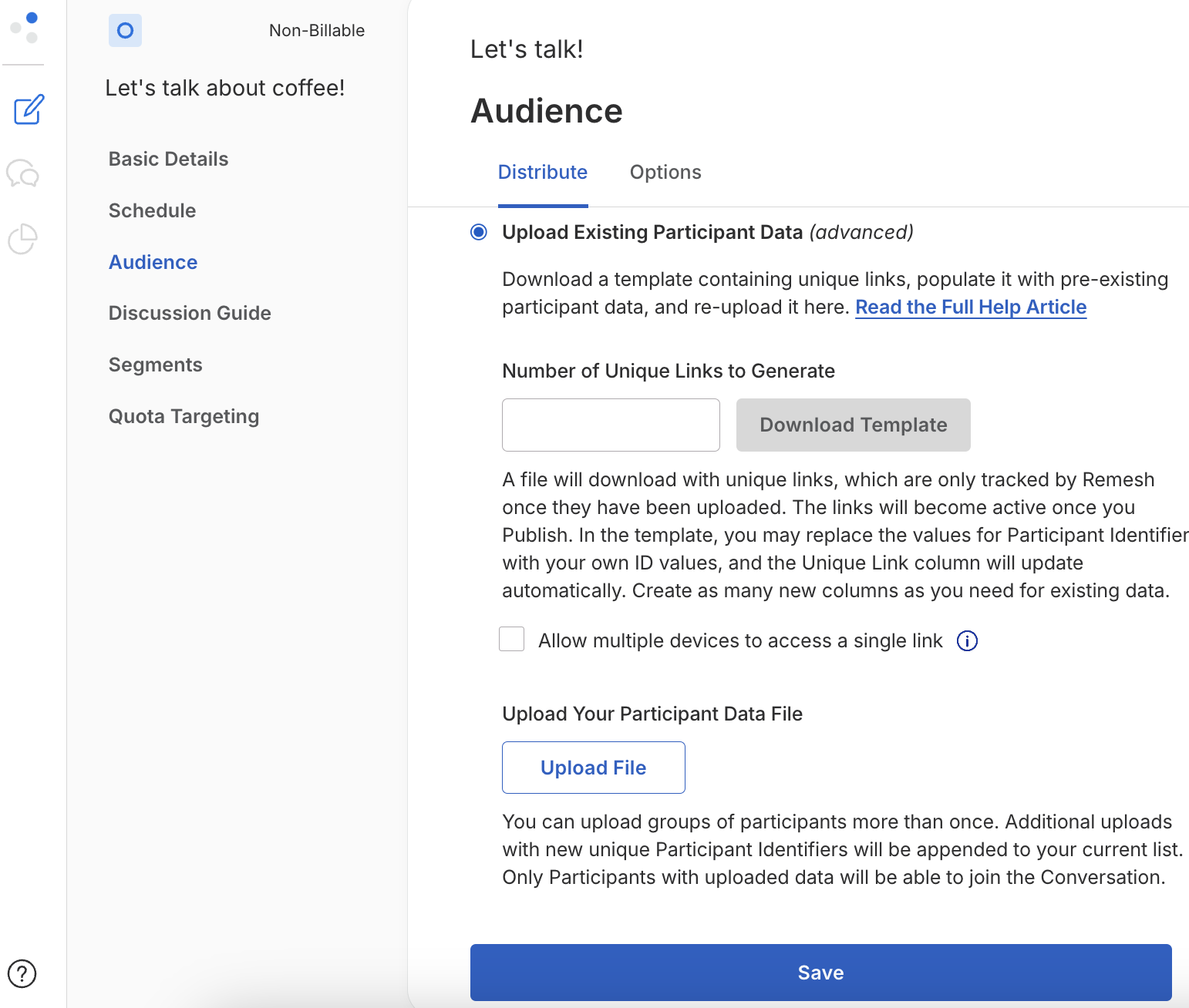 Upload Participant Data
